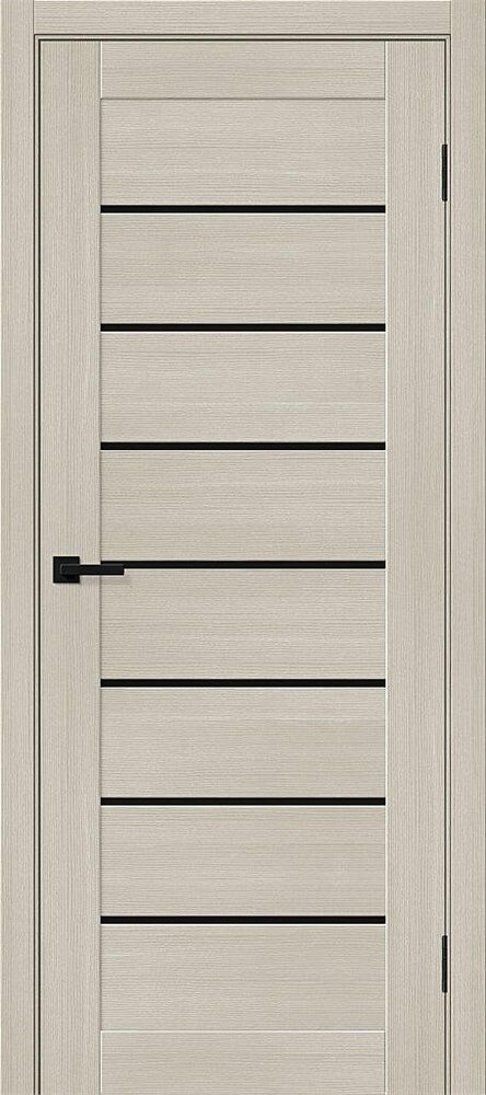 BRAVO Межкомнатная дверь 200*70, Браво-22, Cream Melinga / Black Shine , Эко Шпон 200*70 Cream Melinga