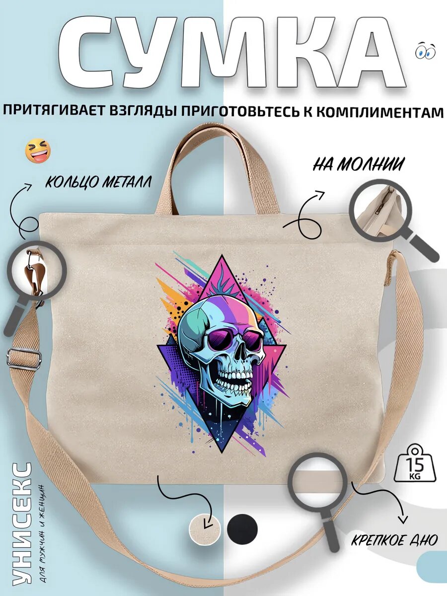 Сумка шоппер  Череп