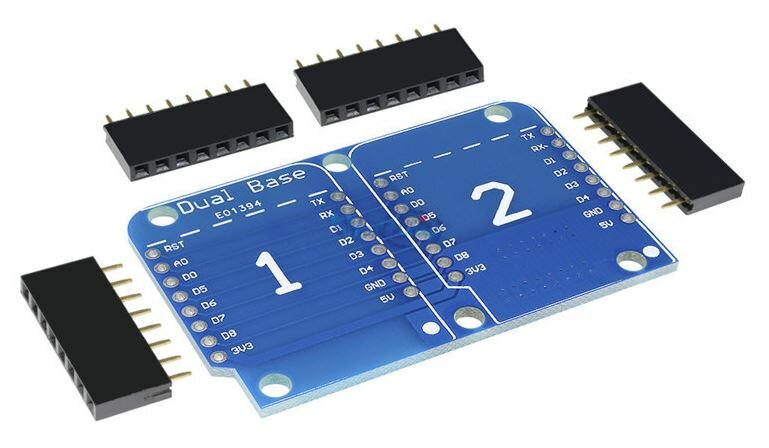 Dual Base для WeMos d1 mini - плата расширения с двумя посадочными местами