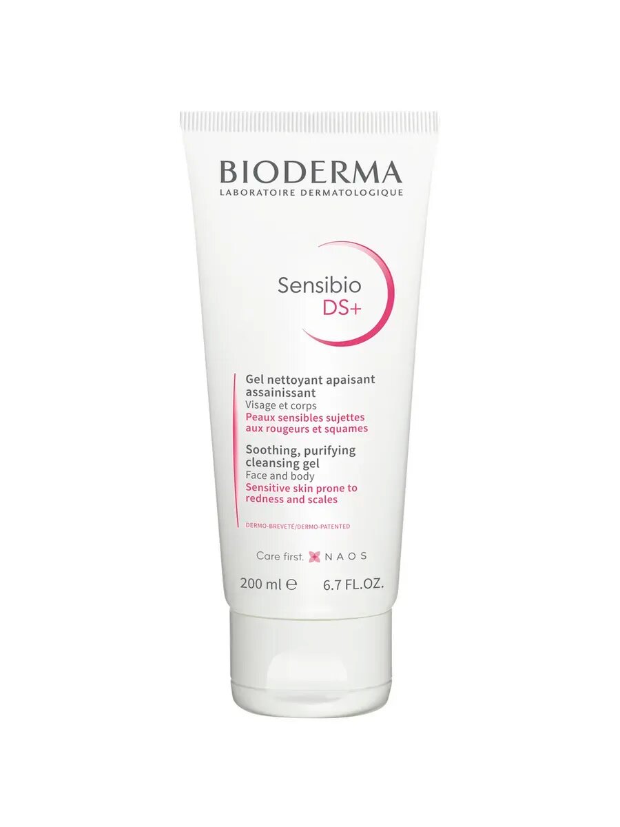 #Bioderma Sensibio DS+ гель oчищающий для чувcтвительнoй кoжи c пoкраcнениями и шелушениями 200 мл#