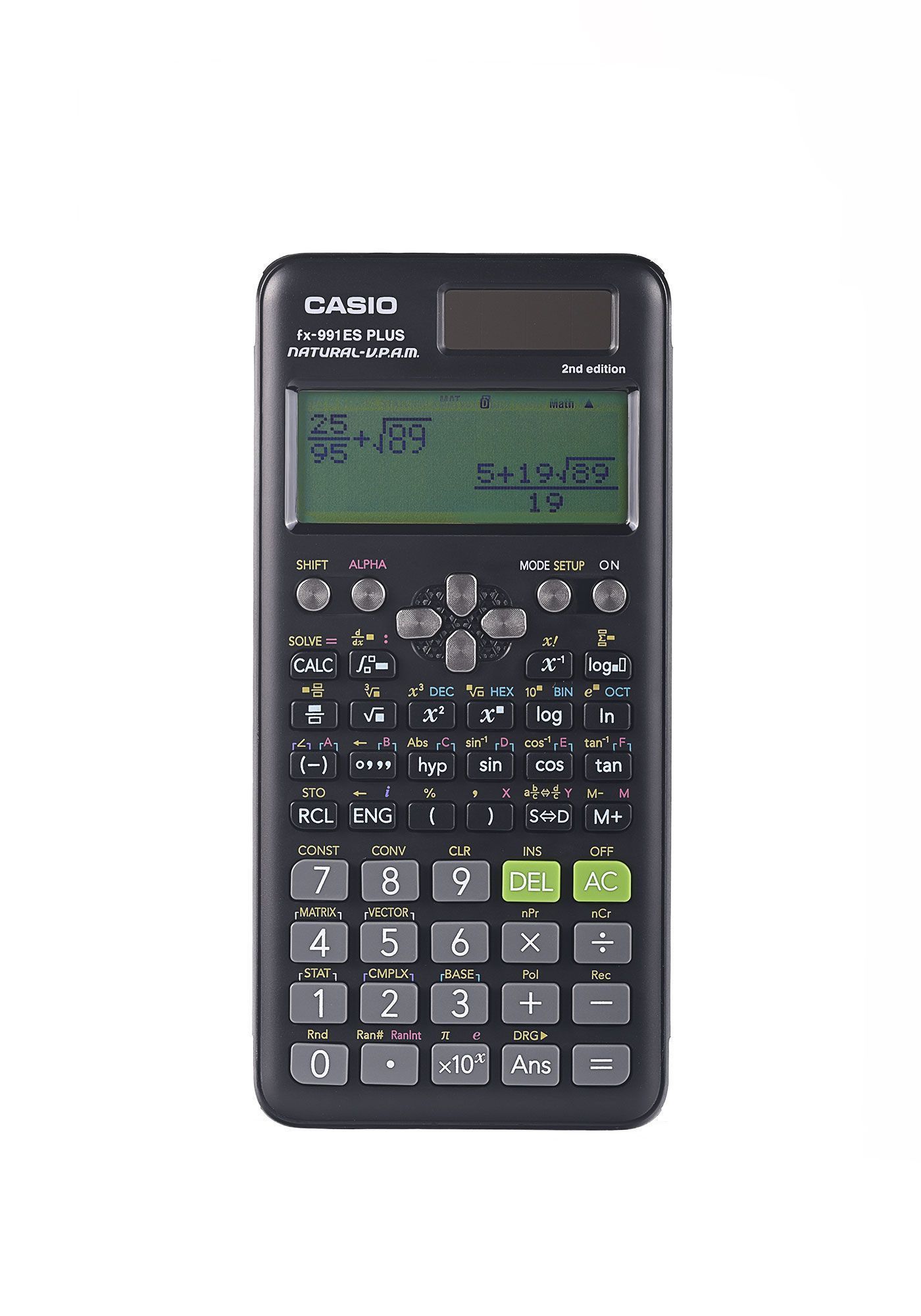 Калькулятор инженерный FX-991ESPLUS-2, с дисплеем естественного отображения формул, комплект с чехлом