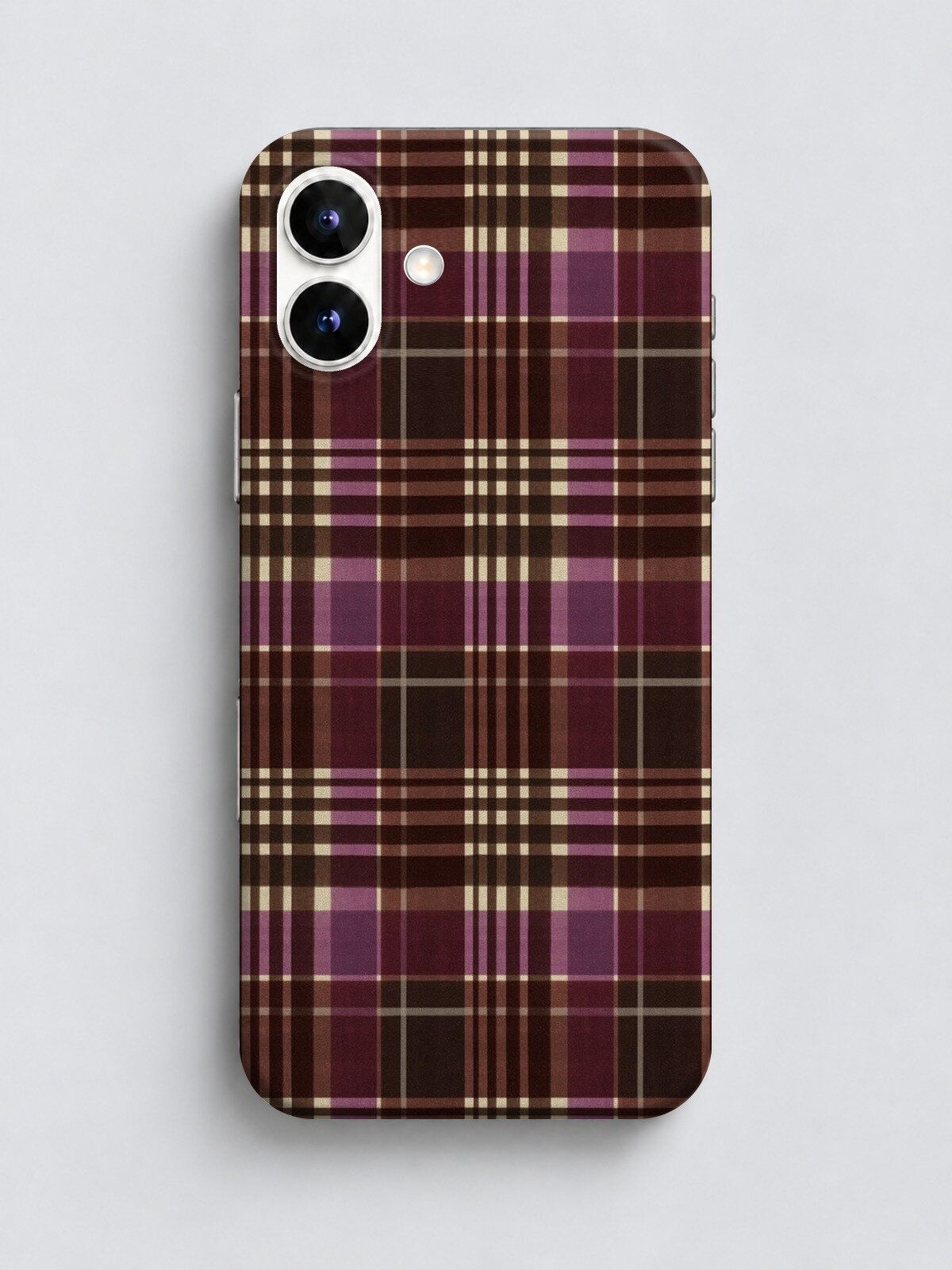 Прозрачный чехол на iPhone 16 шотландская клетка
