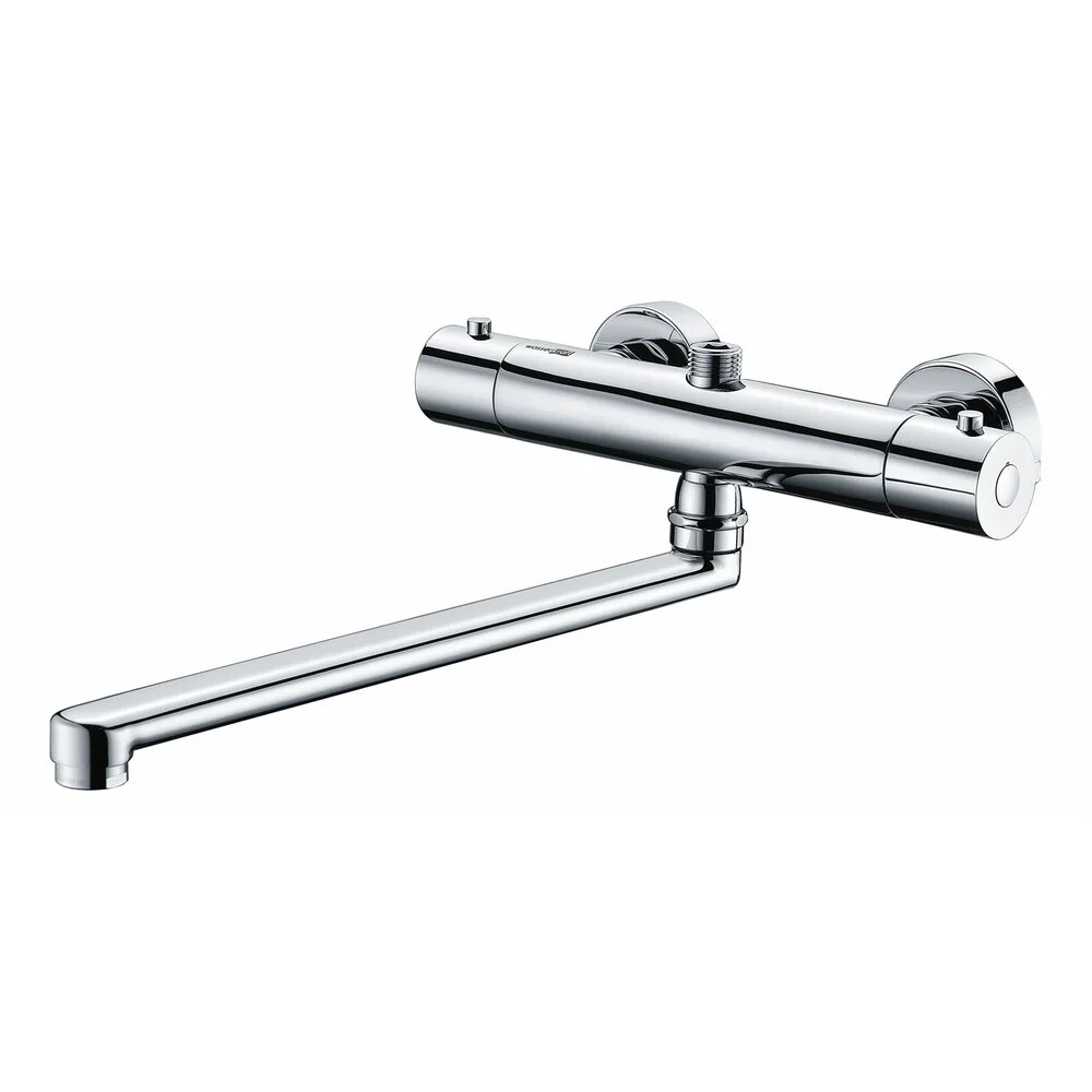 Смеситель для ванны с длинным изливом Wasserkraft Berkel 4822L Thermo поворотный, латунный, хром, глянцевый, смеситель для ванны с душем
