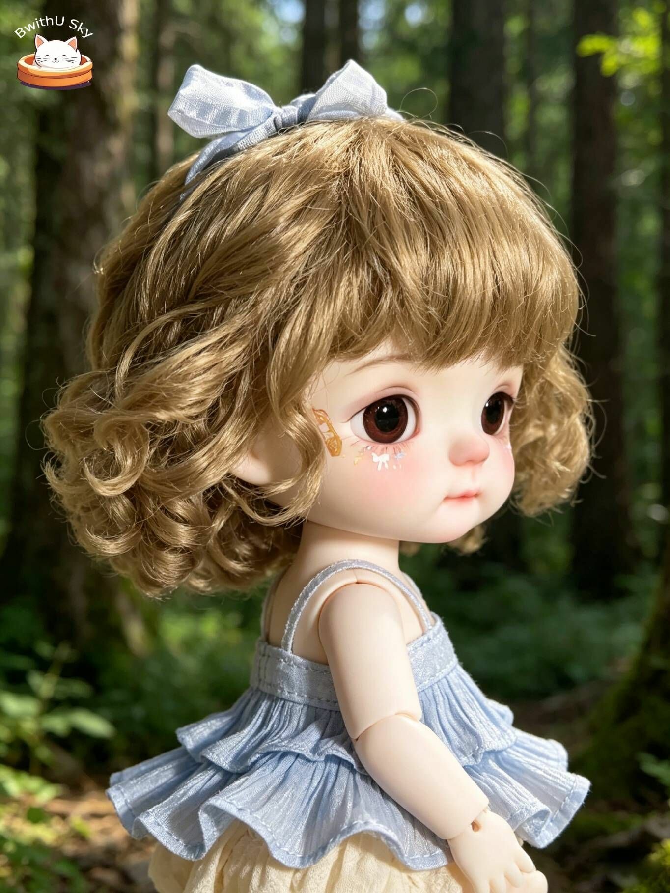 BwithUSky Waffle 1/6 BJD Кукла: Коллекционный образ милой девочки в стиле морского побережья
