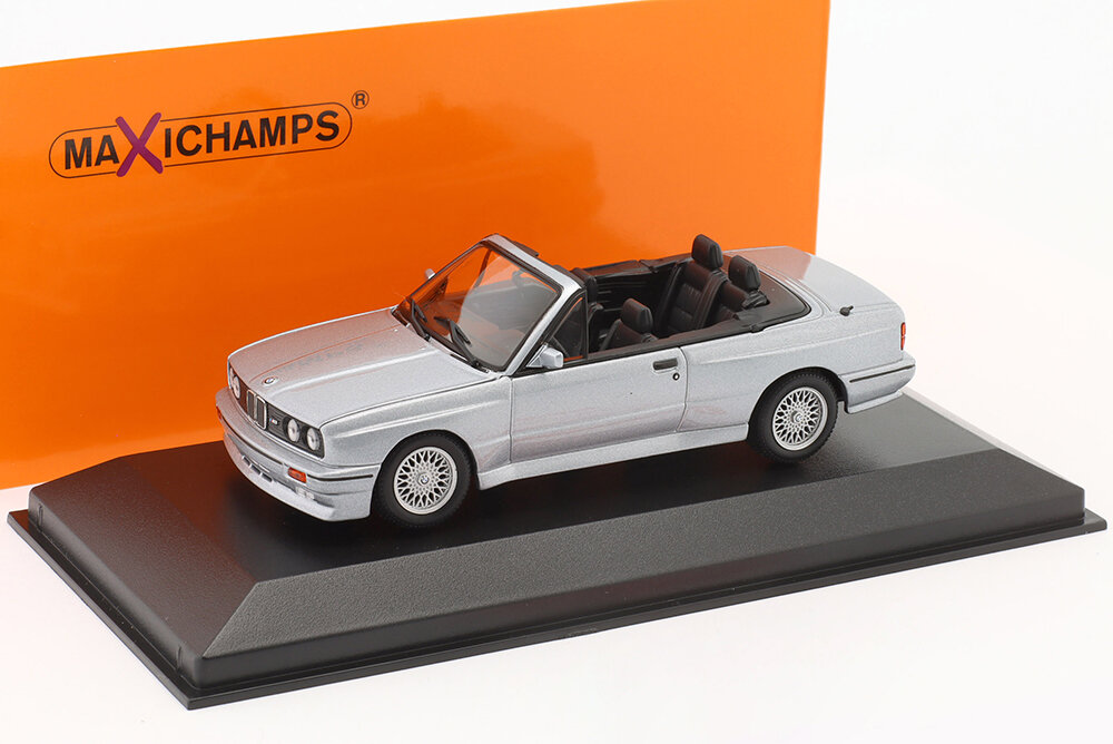 Модель коллекционная MAXICHAMPS Bmw M3 E30 convertible 1988 silver — фото 1