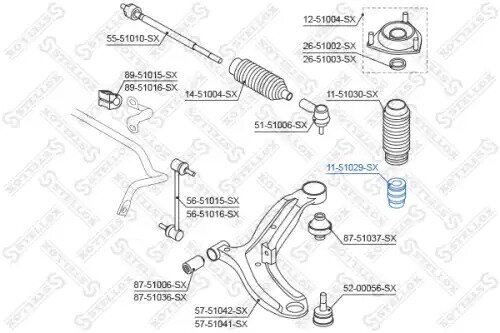 Отбойник амортизатора переднего Stellox 11-51029-SX (арт. 11-51029-SX)