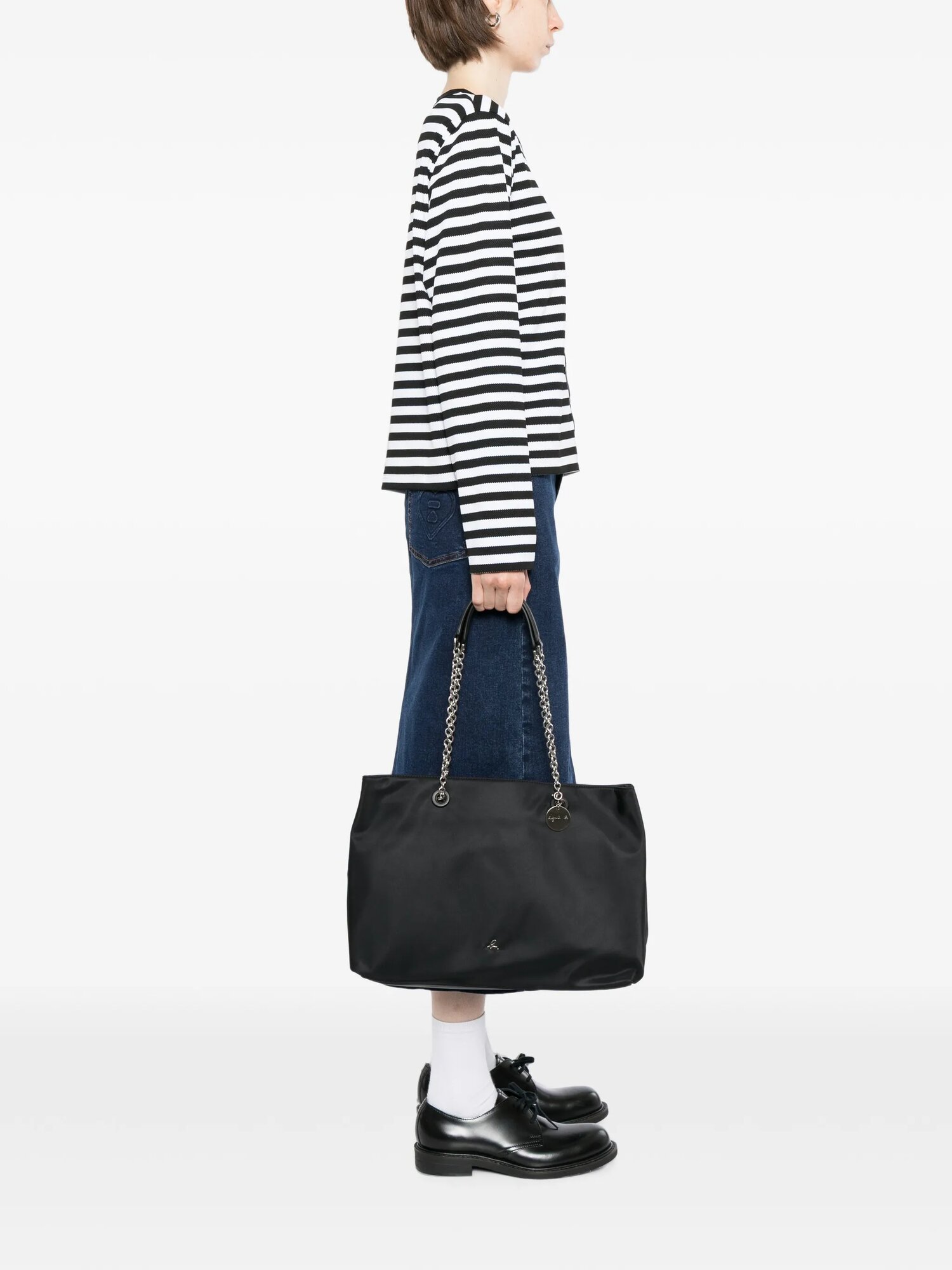 Сумка agnes b. Chain-link logo-plaque tote bag — фото 1