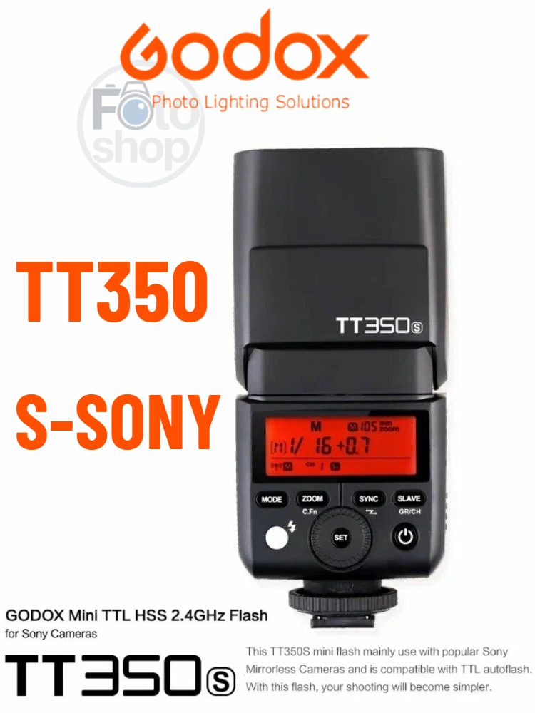 Godox TT350 Камера TTL вспышка TTL 1 / 8000s Высокоскоростная вспышка беспроводной X - системы 2.4G For Sony