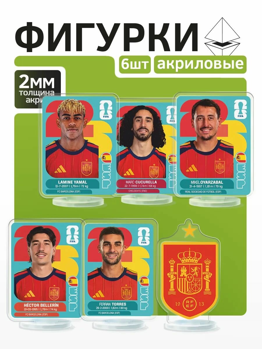 Акриловая фигурка набор Panini world cup 2026 Испания