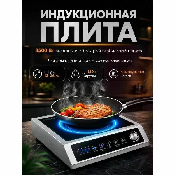 Плита настольная электрическая Oulemei Индукционная плита настольная одна конфорка для кухни 3500Вт