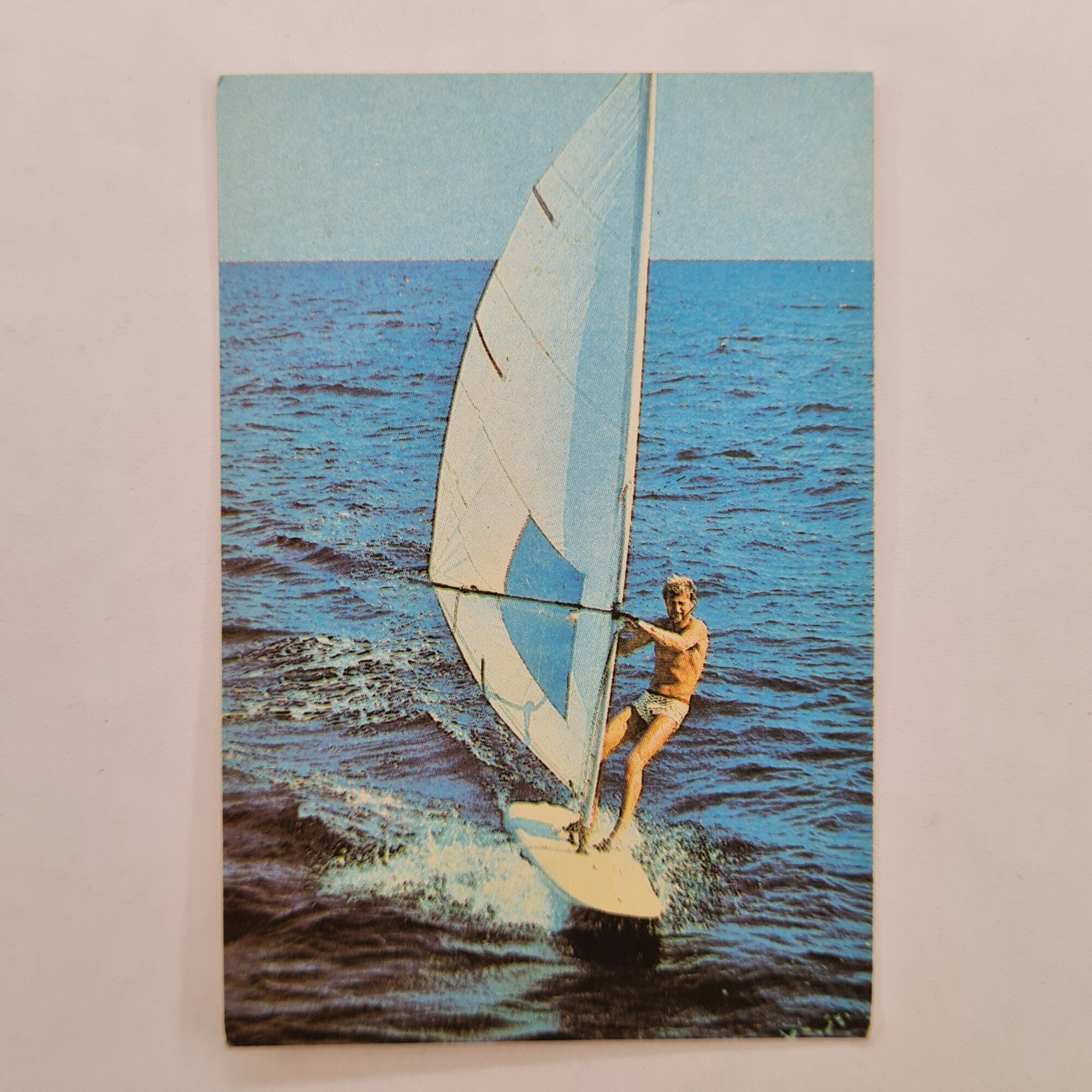 Карманный календарик СССР 1989. Виндсерфинг на море, спорт. Советский календарь винтажный