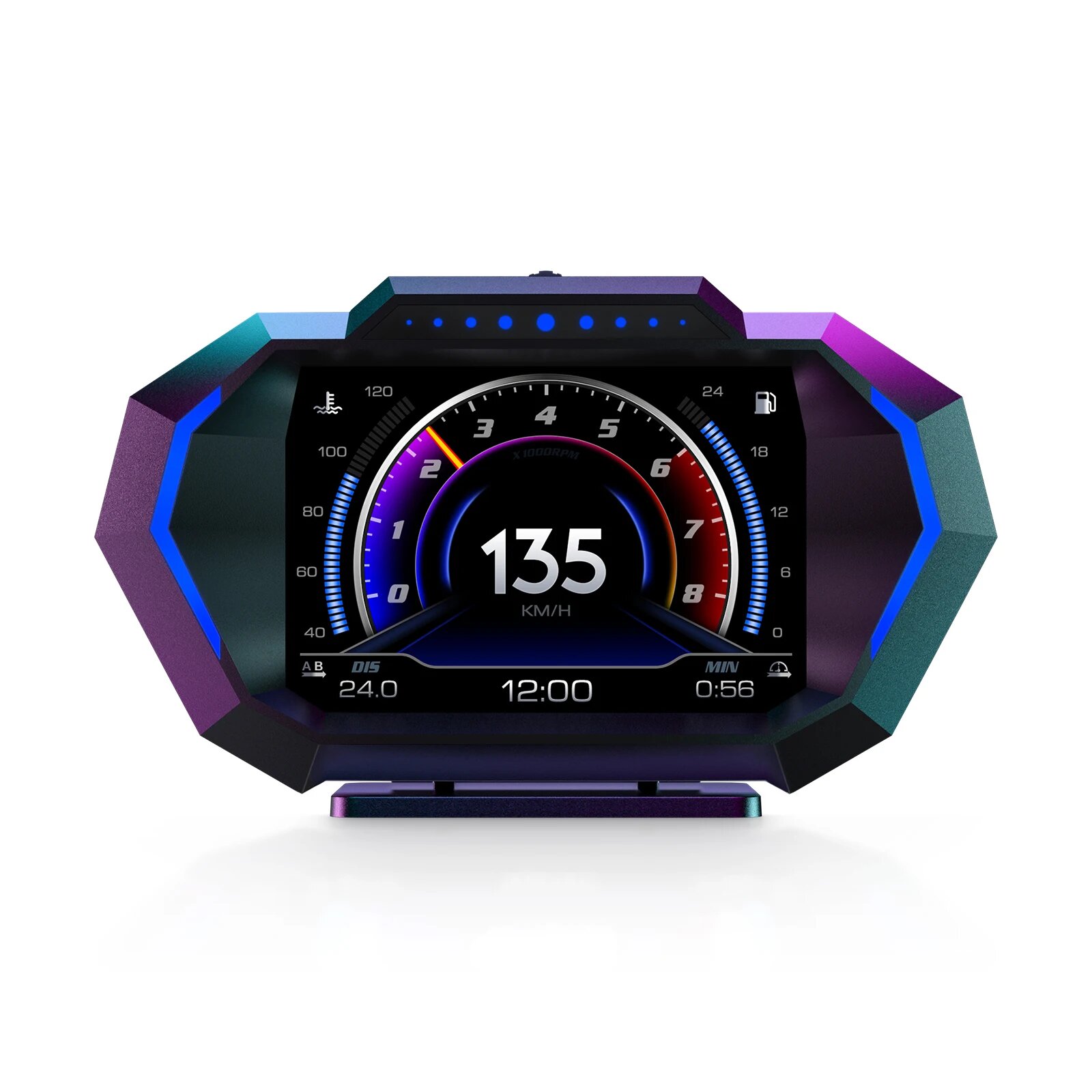 Автомобильный Проекционный Дисплей P24 OBD GPS, Черный ABS, Бортовой Компьютер, Цифровой Измеритель Напряжения, Тахометр