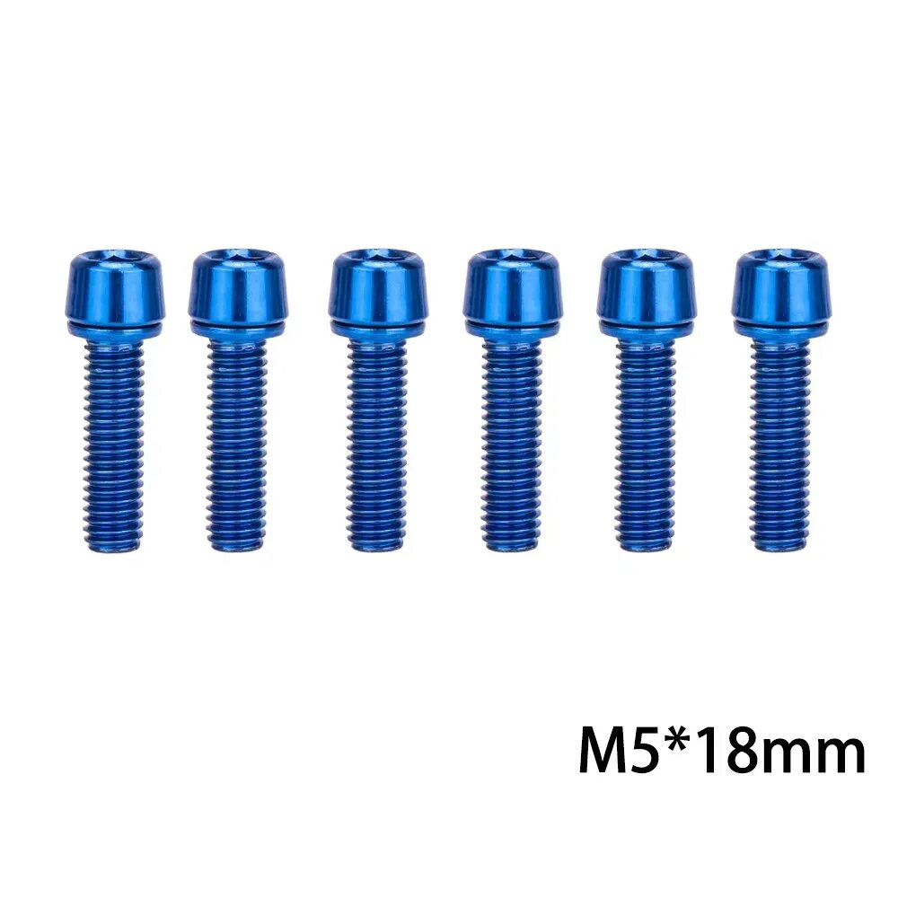 Болты для выноса руля ZTTO, 6 шт, M5*18мм, M6*18мм Синий, M5x18 Blue1