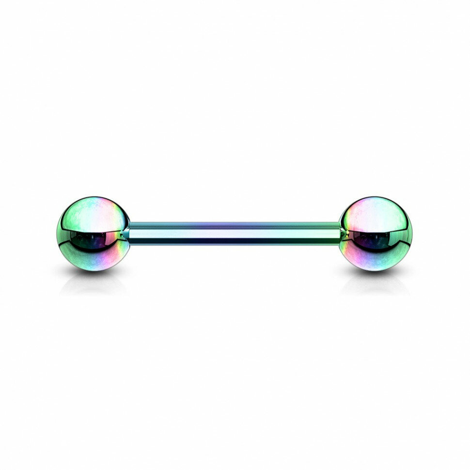 Штанга из стали PiercedFish BT-W для пирсинга хряща уха, хеликса, индастриал, для брови, сосков, языка (19 мм, Разноцветный, 1.6 мм, 6 мм)