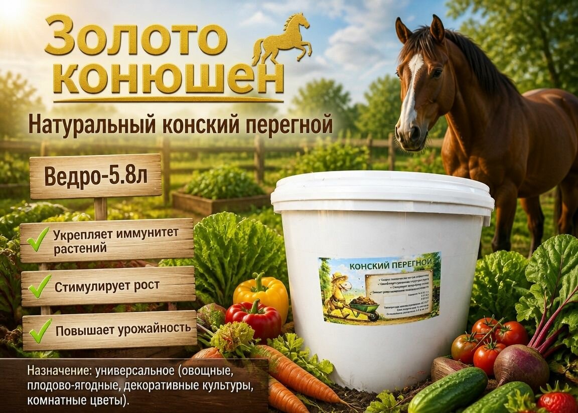 Золото конюшен (конский перегной) удобрение 5.8л