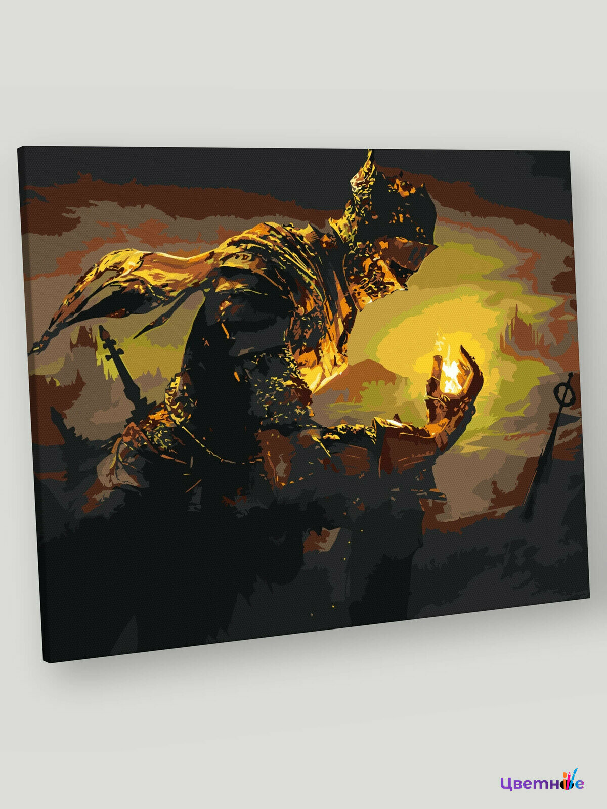 Картина по номерам на холсте на подрамнике Dark Souls Дарк Соулс: Душа пепла 3 40х50