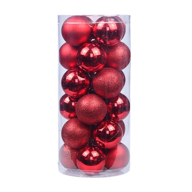 Рождественские шары 24 шт. Красный, Red