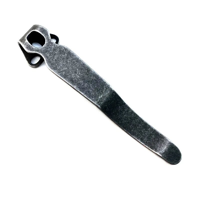 Титановый клипса для ножа Stonewash Black Long, серый