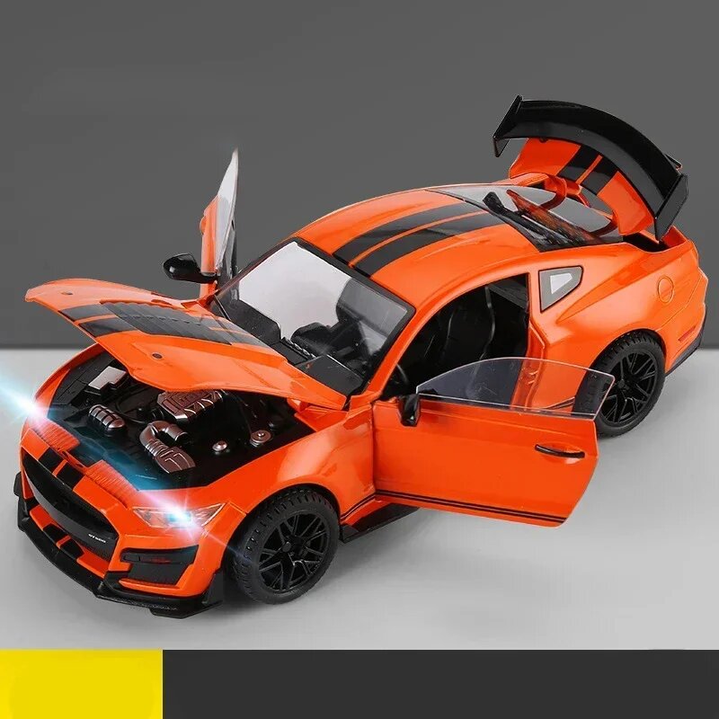 Модель автомобиля Ford Mustang GT500 1:18 из металла Оранжевый, orange- foam box