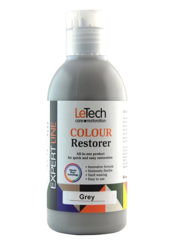 Восстановитель кожи серый, LeTech, Leather Colour Restorer Grey 200ml