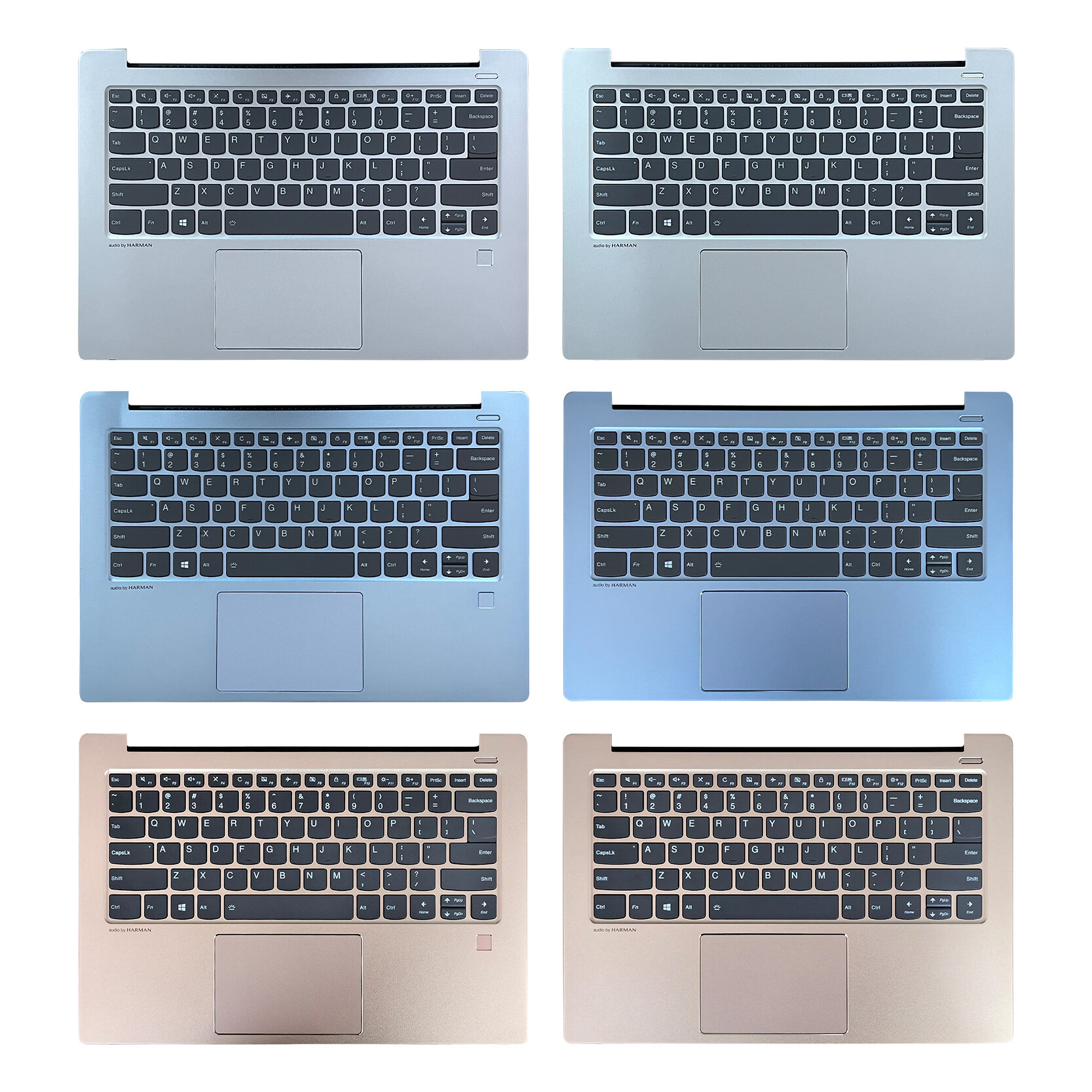 Подлинная клавиатура с оболочкой C для Lenovo IdeaPad Air 14, серый цвет, с подсветкой, без датчика отпечатков пальцев,
