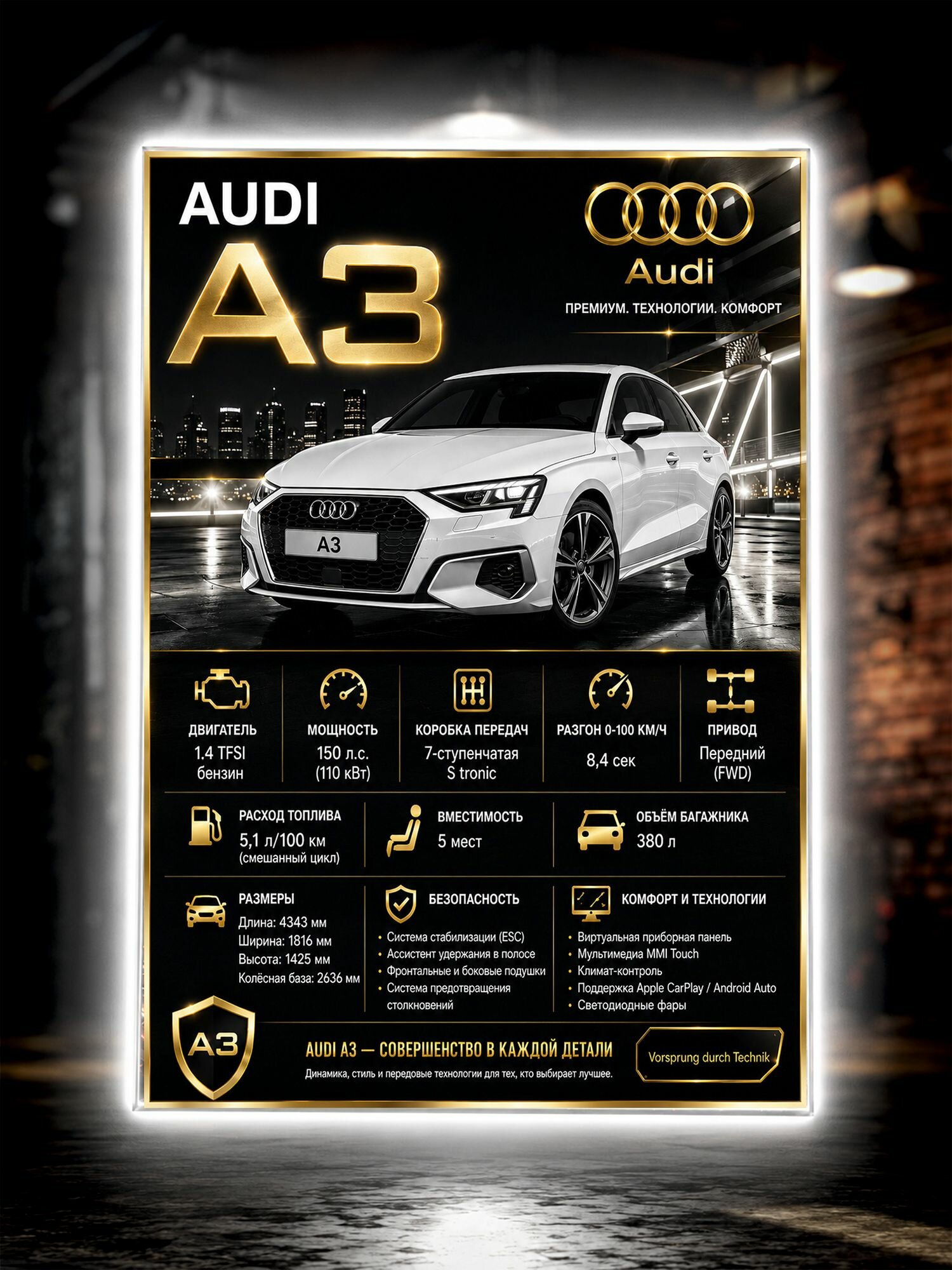 Постер + Рамка. " Audi A3 " — фото 1