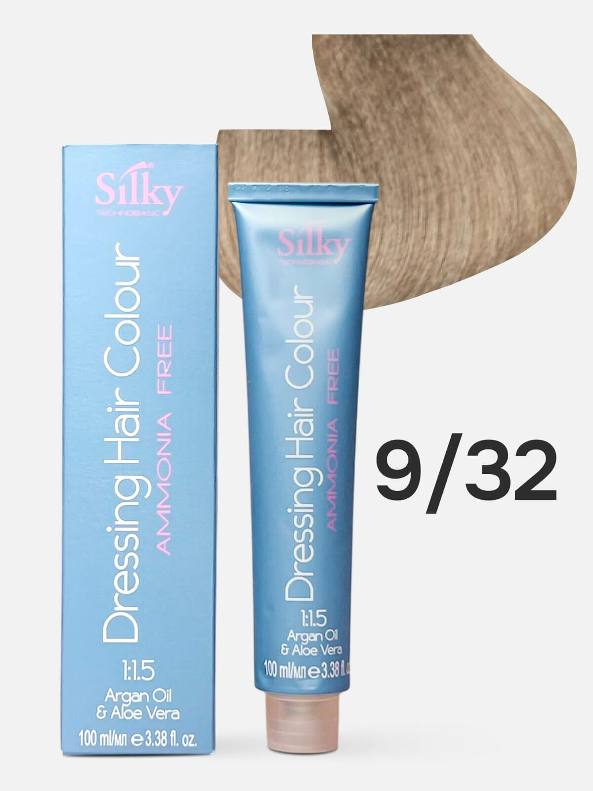 Крем - краска для волос профессиональная без аммиака Silky Dressing Haircolor 9.32 Блонд Бежевый, 100 мл