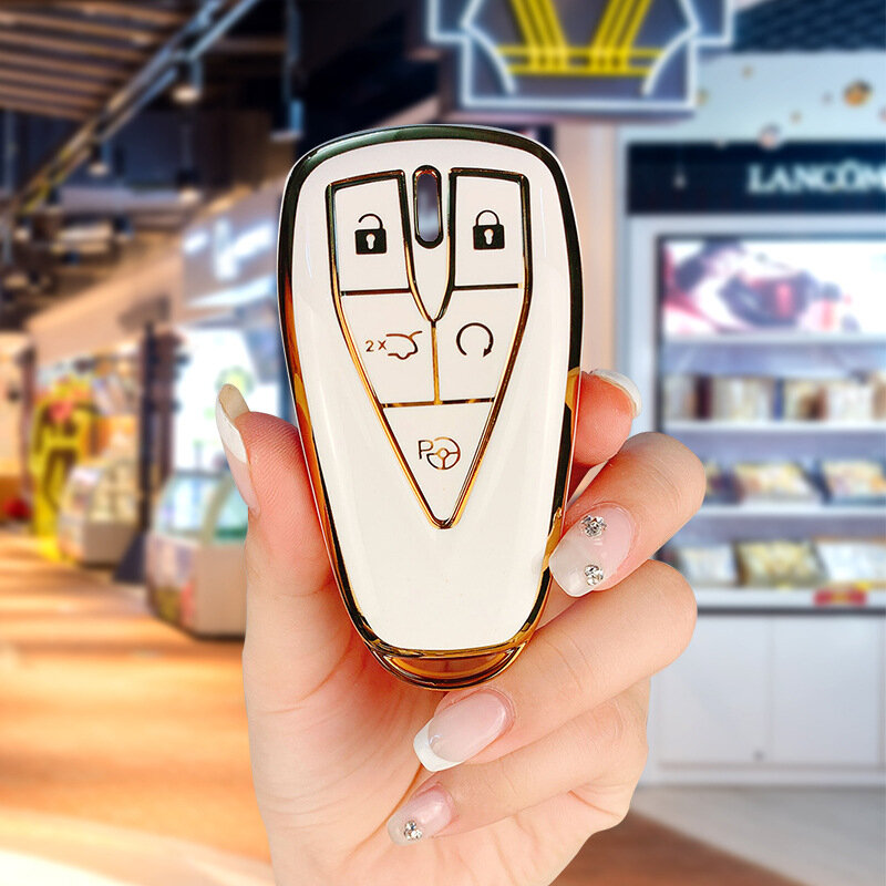 Чехол для ключа Changan Smart Five-Key - Белый одинарный корпус, прочный и долговечный дизайн для автомобильных ключей