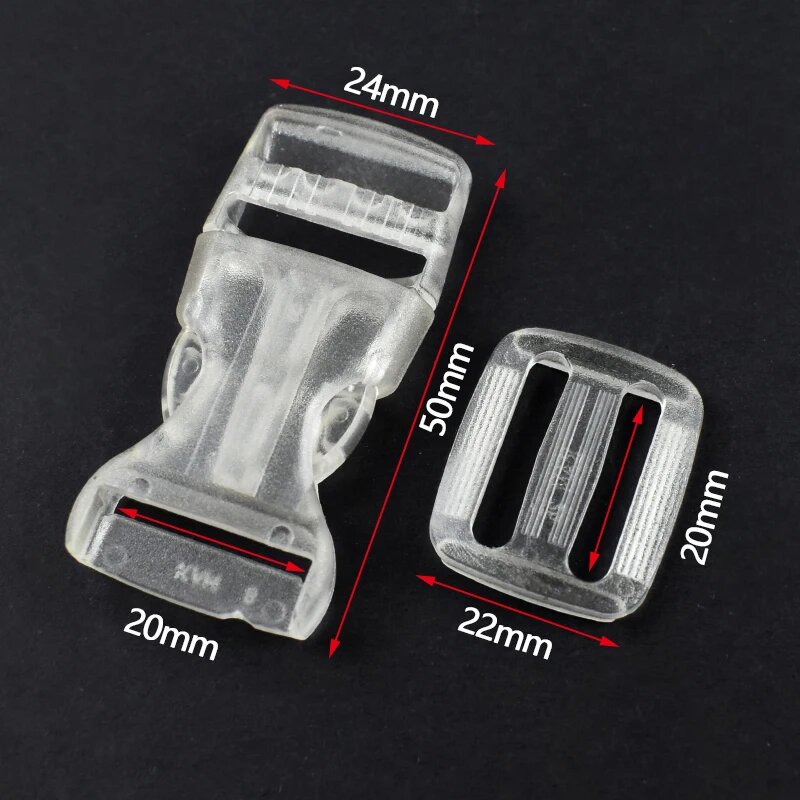 Пряжки Meetee 20/25/32/38 мм пластик 5-20 шт 20Sets, 20mm