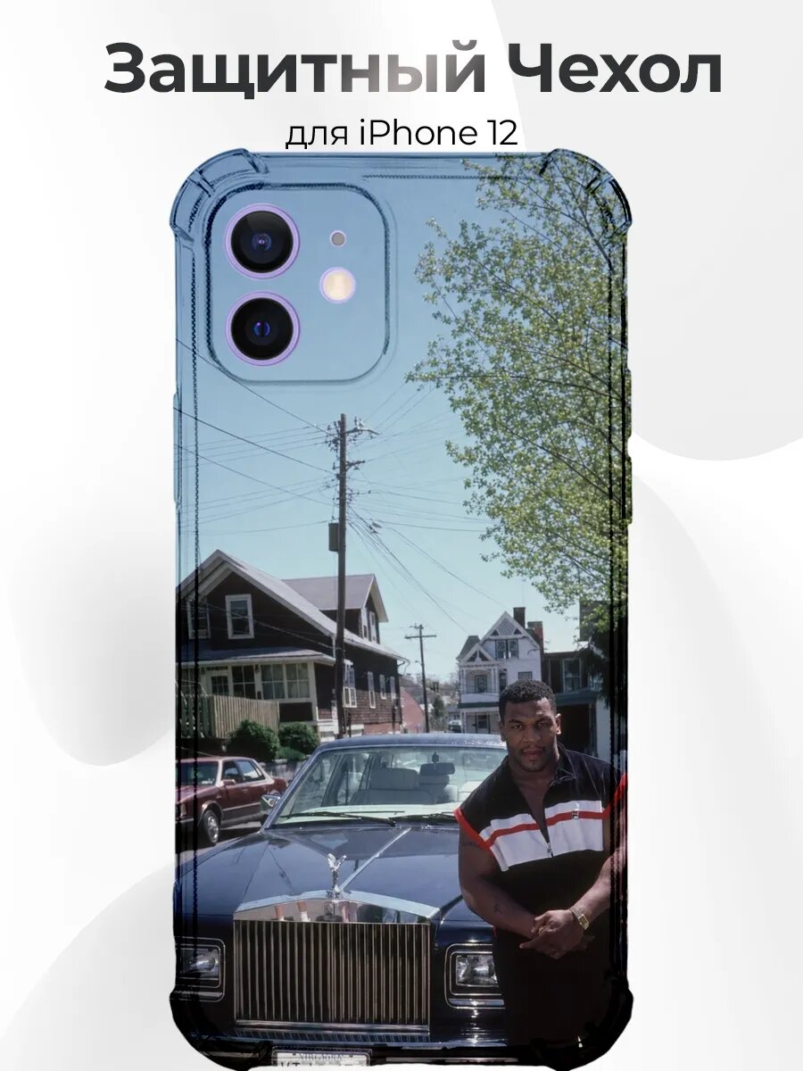 Чехол iPhone 12 Майк Тайсон и Rolls-Royce
