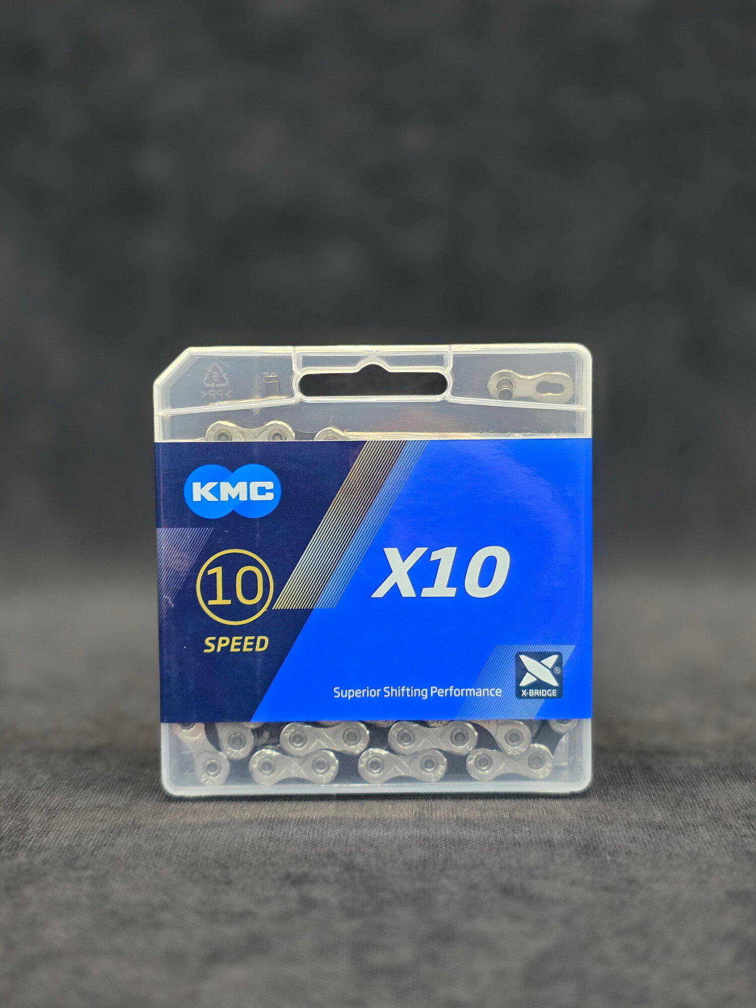 Цепь велосипедная KMC X10 Silver-Black, 10 скоростей, 114 / 116 звеньев, с замочком MissingLink 10R/CL559R в комплекте