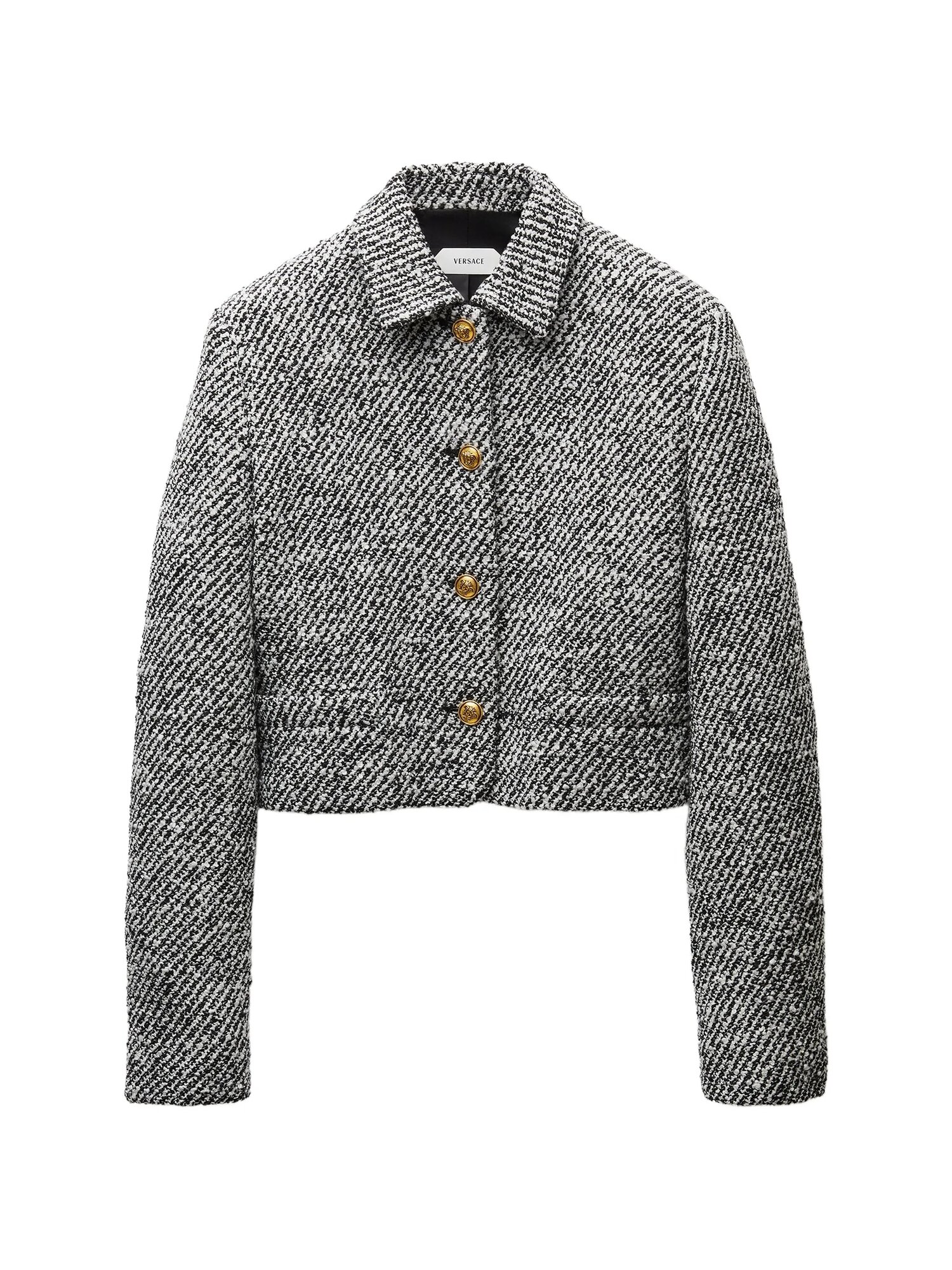 Куртка Versace Cropped wool bouclé blouson
