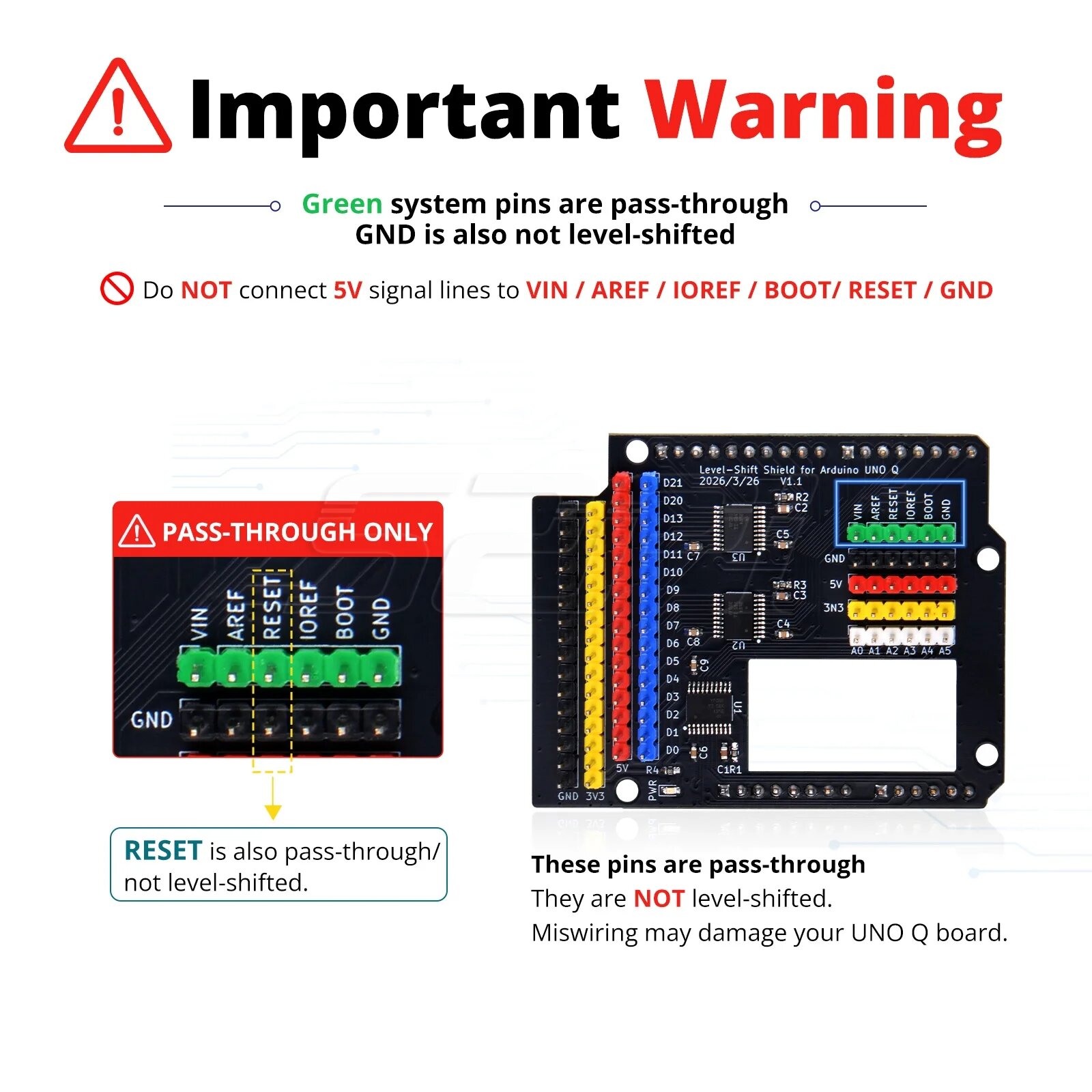 52Pi Level-Shift Shield для Arduino UNO Q — фото 1
