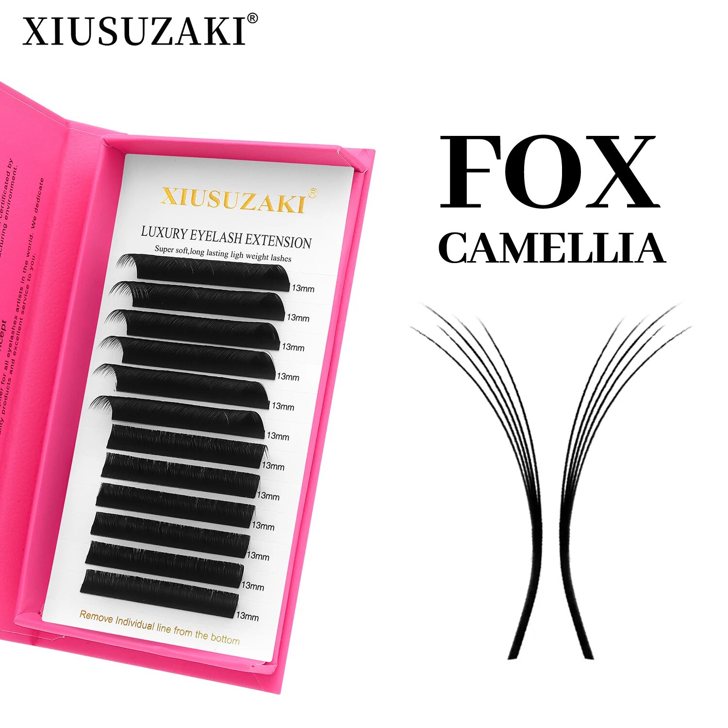 Индивидуальные накладные ресницы XIUSUZAKI Fox Camellia Volume C, 8 мм