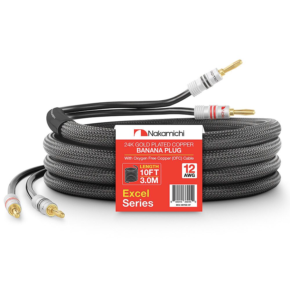 Nakamichi Аудиокабель BANANA/BANANA, 3 м, черный