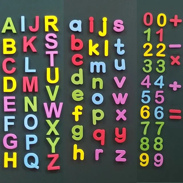 Магнитные буквы YunDuo BaBy для изучения алфавита 76pcs Mix