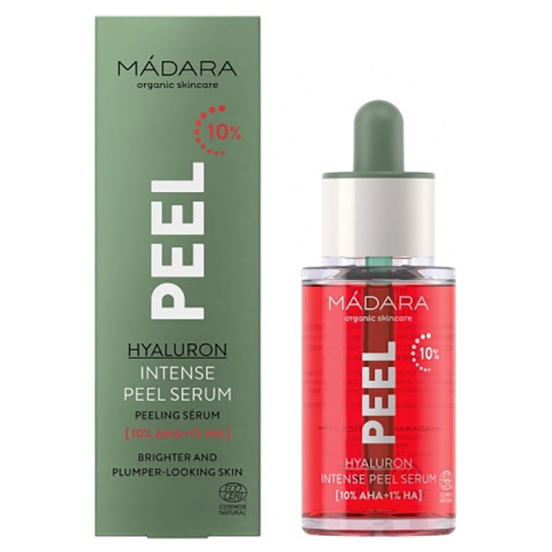 Сыворотка для ухода за кожей Madara Intense Peel Serum Интенсивно отшелушивающая сыворотка с AHA-кислотами и гиалуроновой кислотой 30 мл