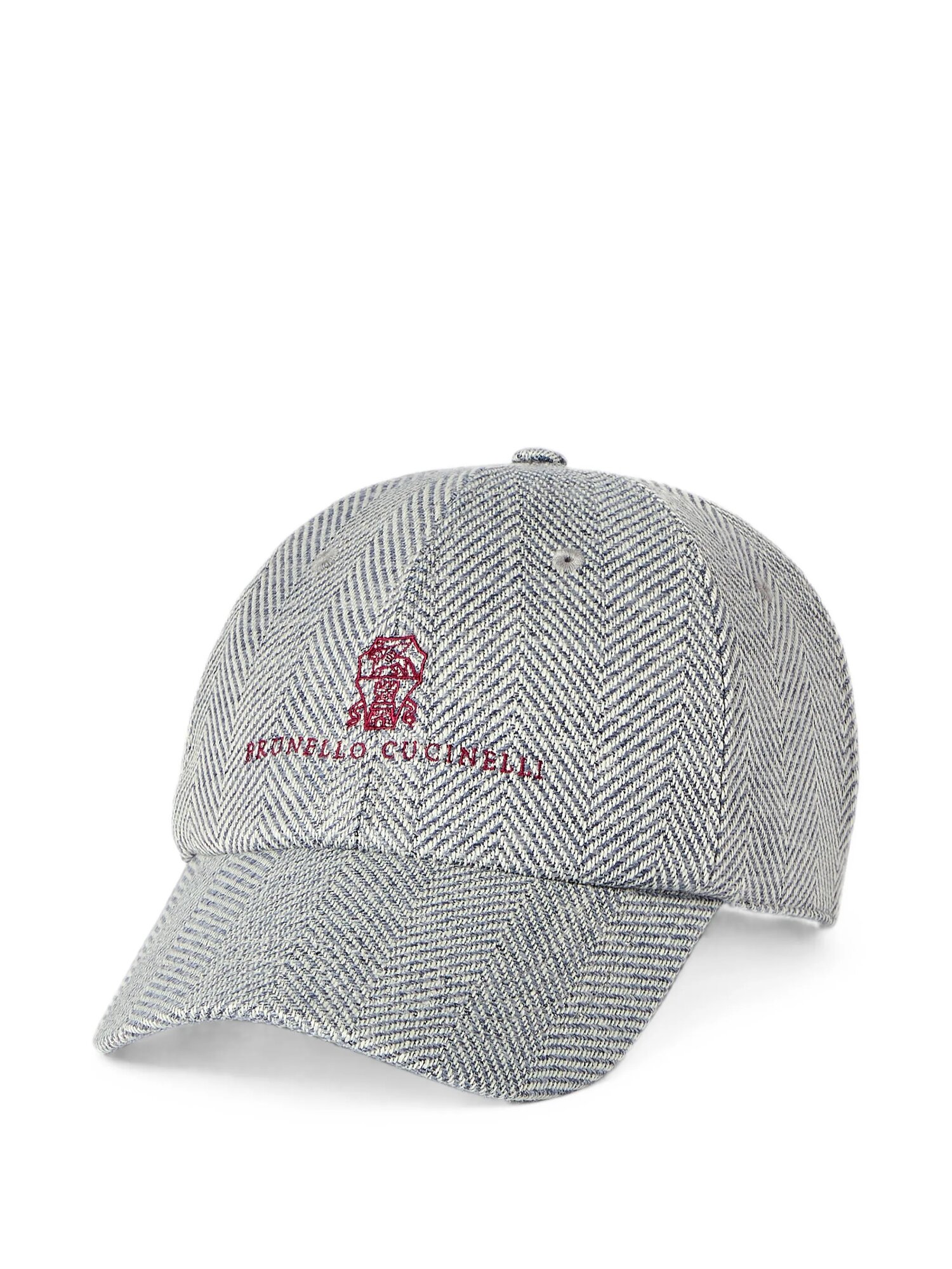 Шапка BRUNELLO CUCINELLI Alpaca, wool and silk chevron baseball cap with embroidered-logo для мальчиков