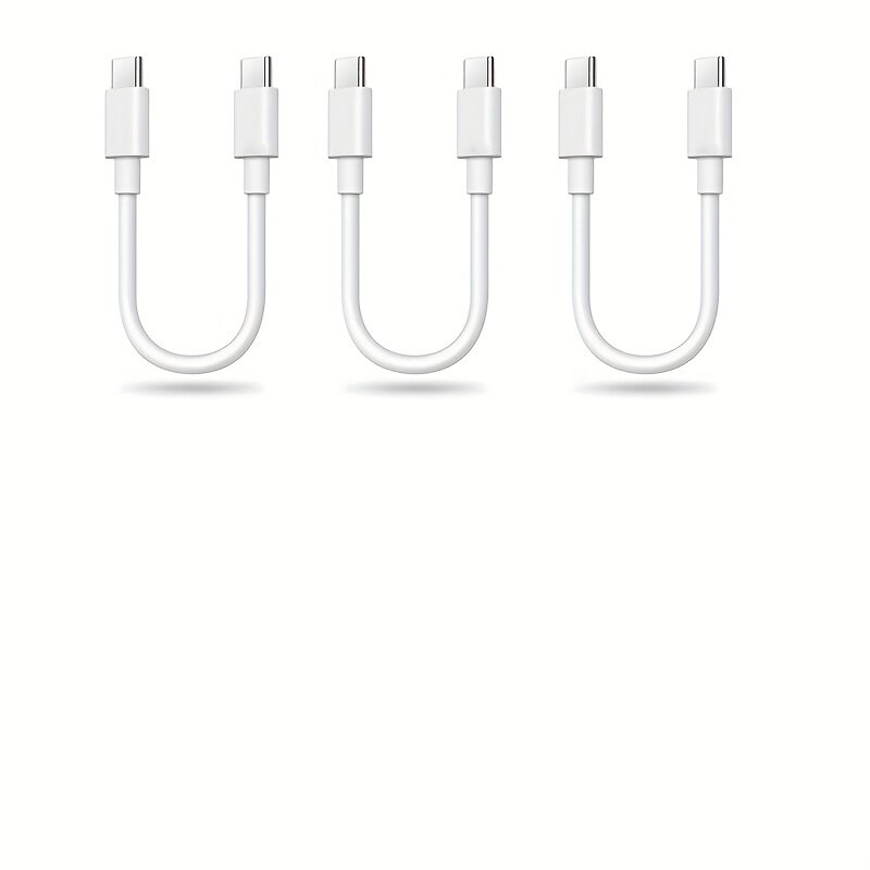 Кабель USB Type-C на Type-C, 3 шт, 30 см, 6 А, 100 Вт, для зарядки и передачи данных