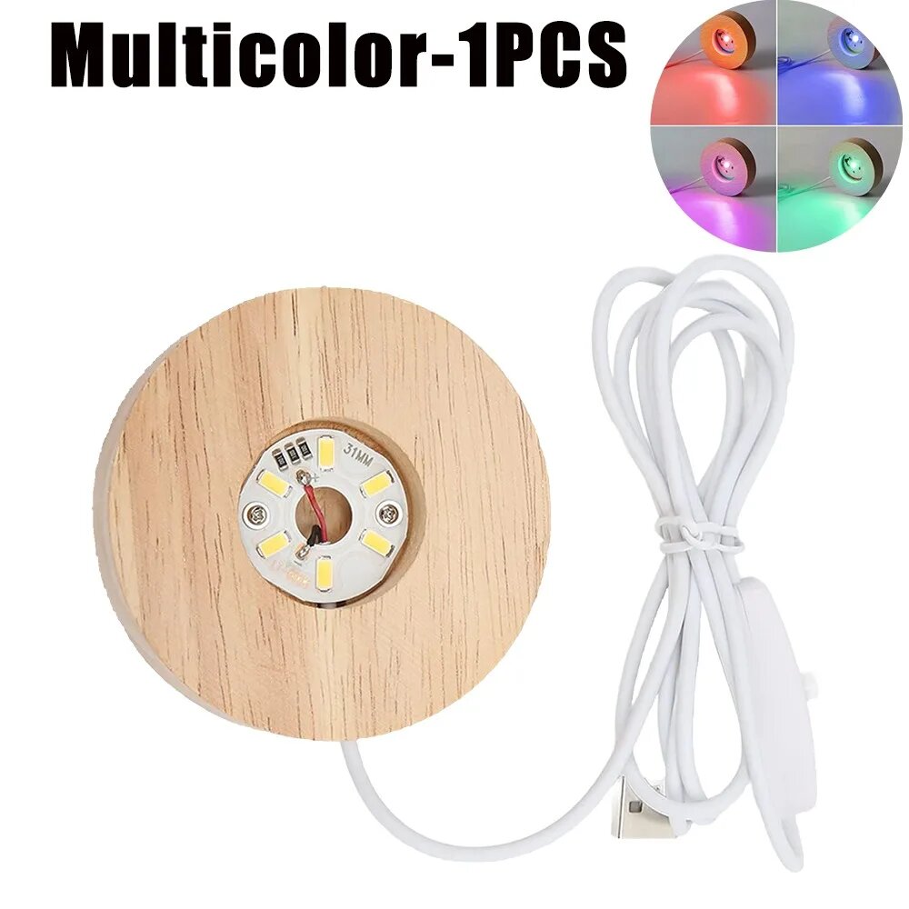 Деревянная подставка для настольной лампы Multicolor-1PCS, 80X20mm