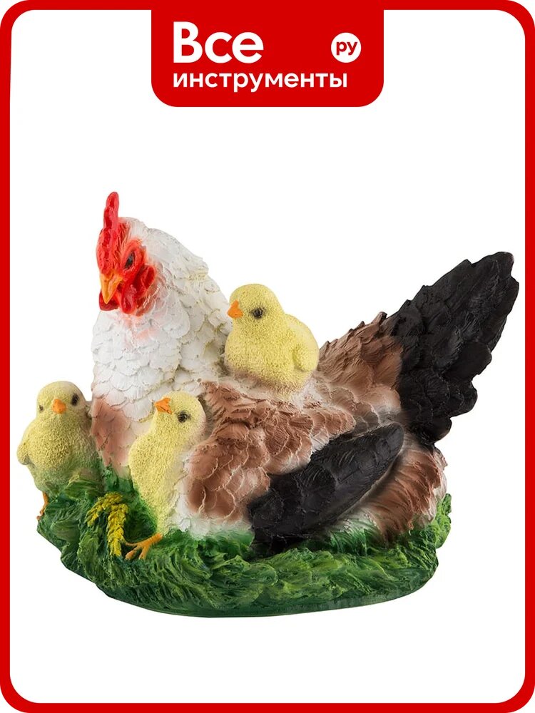 Садовая фигурка Park Курица-наседка с цыплятами Н-22 см 169367