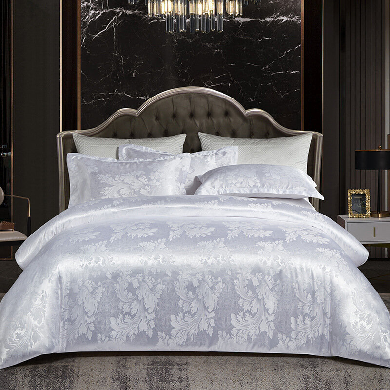 Комплект постельного белья Elegant Ceremony Style из жаккардового сатина 150x200 см, цвет белый, 3 шт, простыня и