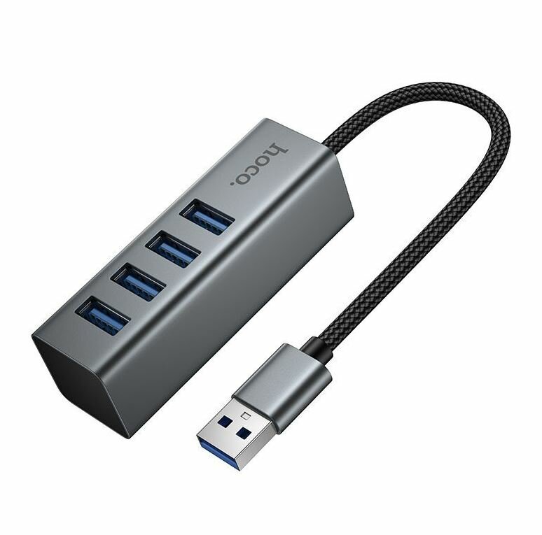 USB HUB Hoco HB1, 4 порта, серый