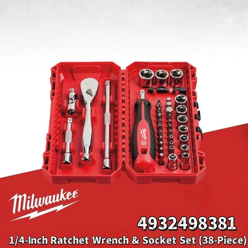 Набор ударных бит и головок с трещоткой Milwaukee 1/4 38 предметов 4932498381