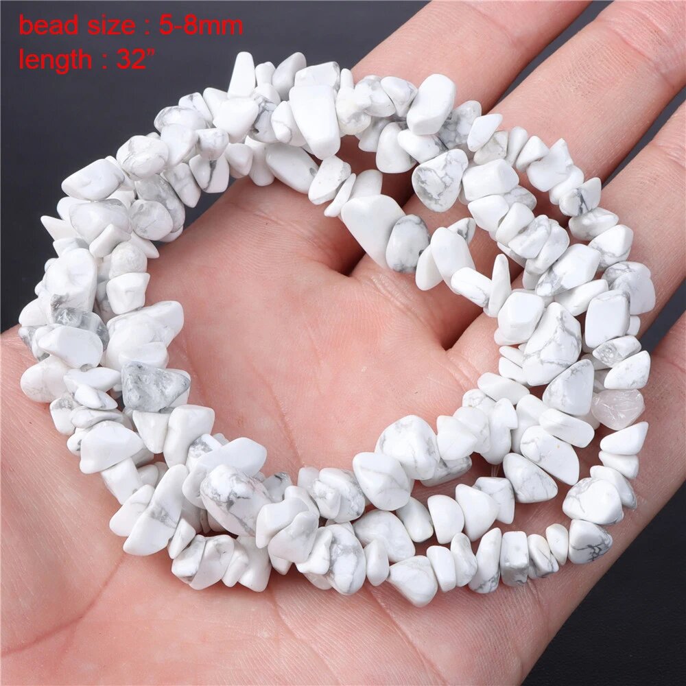 Бусины из натурального камня Howlite, белые бирюзовые бусины россыпью для изготовления ювелирных изделий, цепочка с бисером «сделай сам», ожерелье для браслета