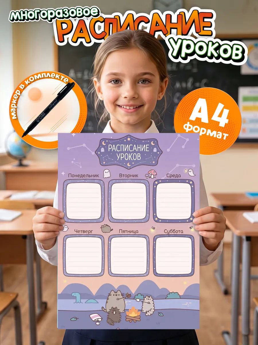 Многоразовое расписание уроков Pushin