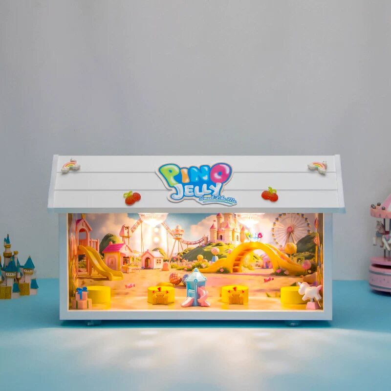 PINO JELLY Like Me Sweet Серией Одноуровневый Деревянный Домик для Отображения, Белый, С Навесом - Фигурка Не Входит