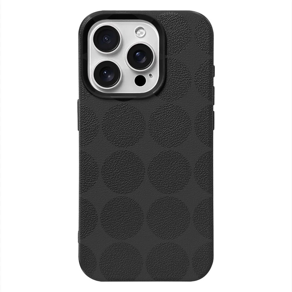 Чехол-бампер Brown Dots Dermatoglyph для iPhone 17 Pro Max, 11, 15, 12, Black3, For iphone 13 Pro