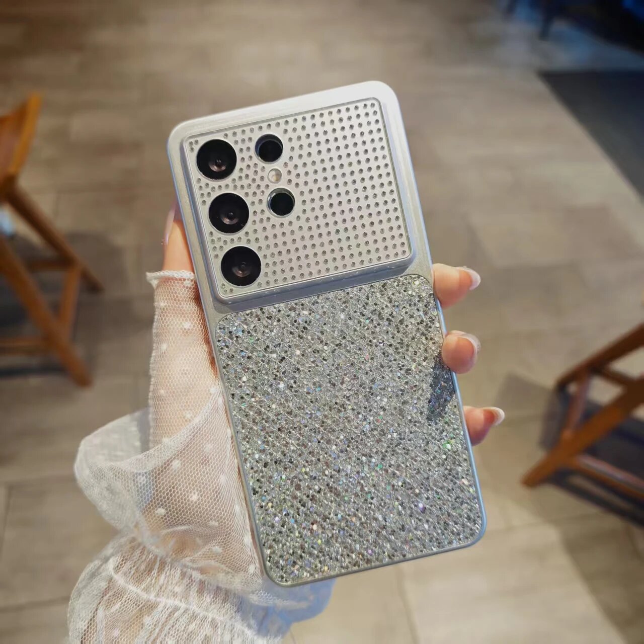 Роскошный Чехол Для Телефона С Блестящим Алмазным Покрытием И Galaxy S24 Ultra, Серебряный, Silver