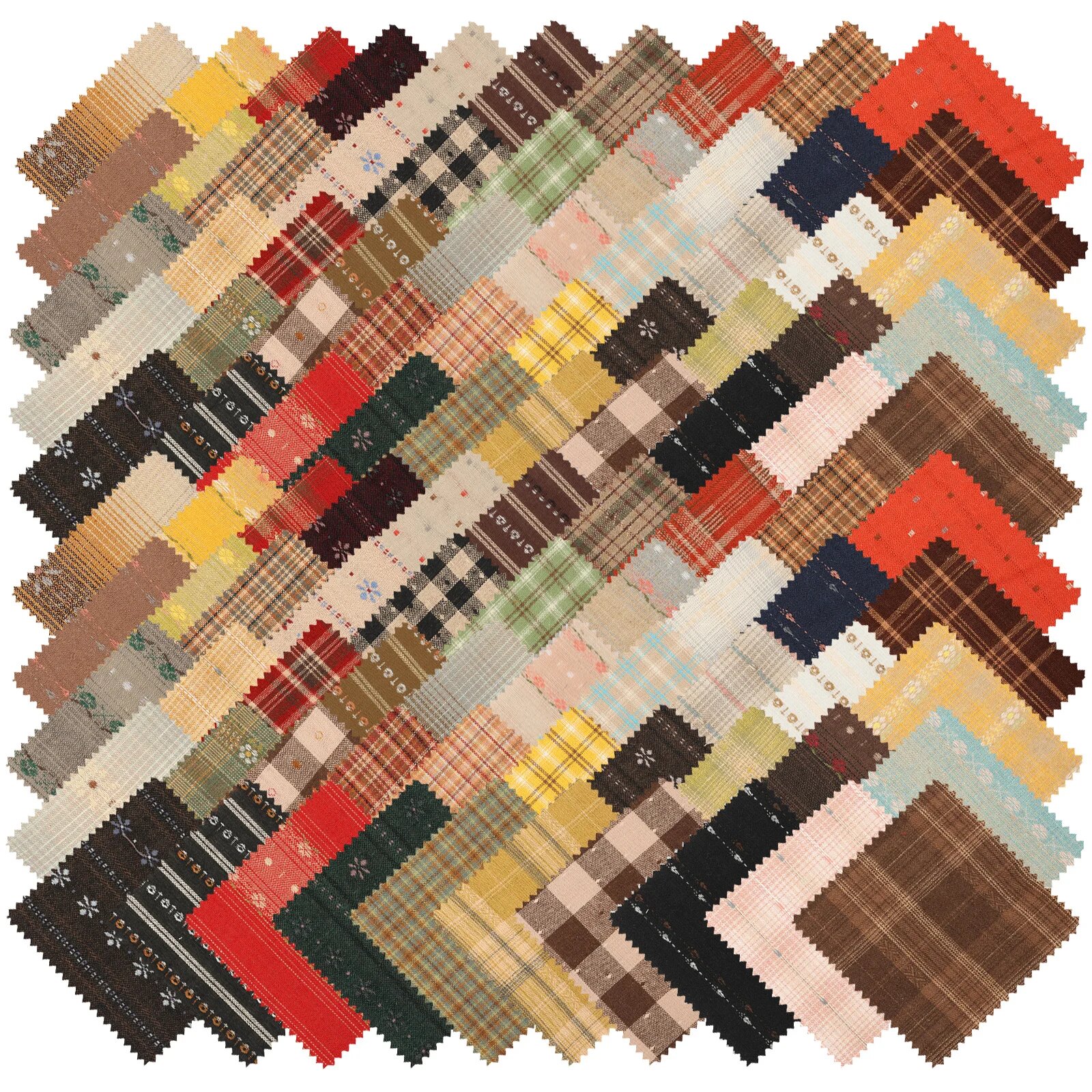 Квадратные лоскутные ткани хлопок винтаж для квилтинга 100Pcs about 10x10cm
